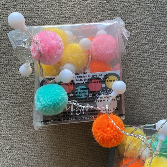 Urban Outfitters | Party Supplies | Set Of 2 Led String Lights W Pom ...